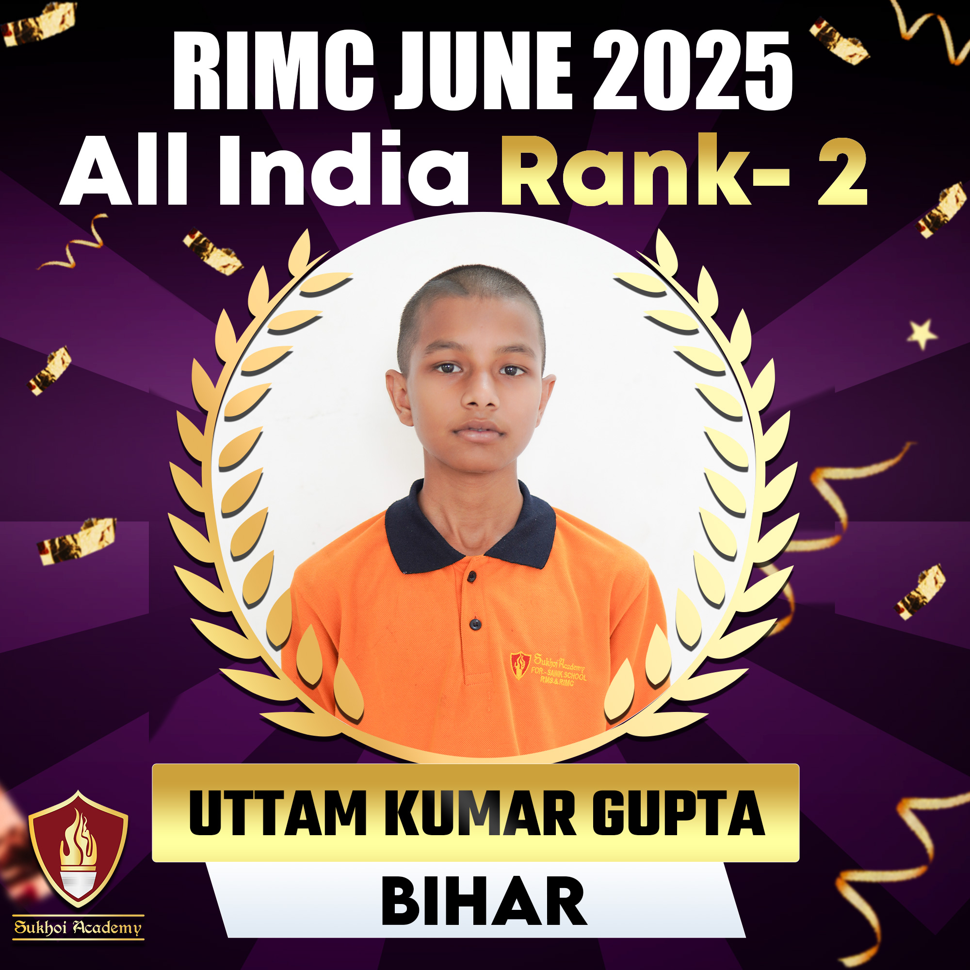 RIMC Topper 2025: Uttam Kumar Gupta Secures All India Rank 2